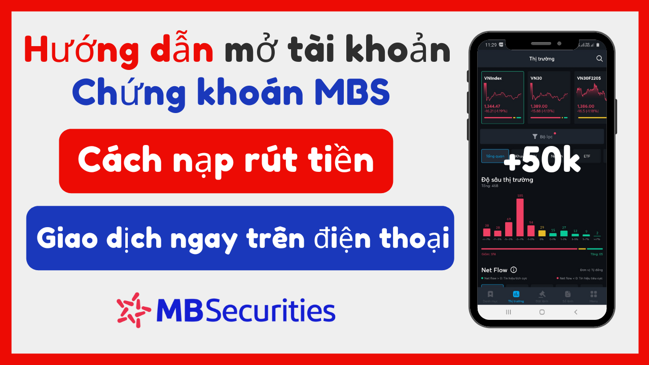Mở Tài Khoản Chứng Khoán MBS Online Trên Điện Thoại Nhận 50k